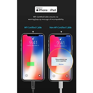 CinchForce USB Type-C to Lightning Cable [Apple MFi Certified] - Supports PD Fast Charging, High Speed Data, Made for Any Device That uses Apple Lightning Connector - Black 6.6ft Cable (2m)