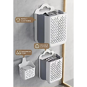 Collapsible Laundry Hamper 3 Packs Laundry Basket Portable Dirty Clothes Basket Space Saving Foldable Storage Multi-function Container