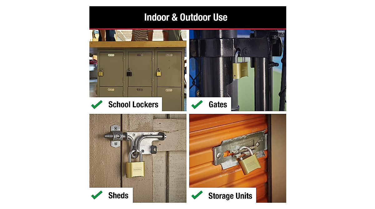 Master Lock 175 Set Your Own Combination Brass Padlock - Secure and Durable