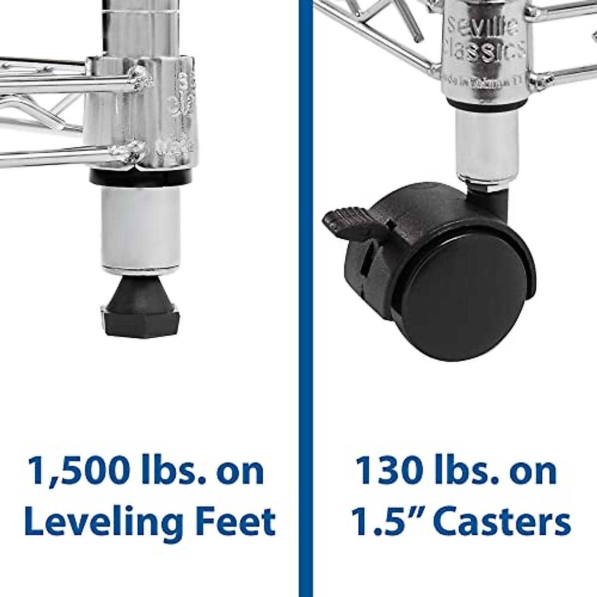 Seville Classics 5-Tier Wire Shelving with Wheels, 5-Tier, 30"" W x 14"" D (NEW MODEL), Chrome Plating, Plated Steel
