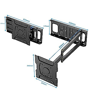 FORGING MOUNT Corner TV Wall Mount with 25.6inch Long Arm,Full Motion TV Mount Swivel and Tilt,Fit for 13-43”TVs,Monitor Wall Mount with Max VESA 200x200mm,16” Wood Studs,Holds up to 77lbs