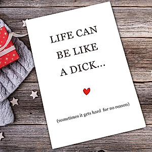 Comting Cheeky Encouragement Card, Sarcastic Thinking of You Card, Funny Sympathy Card for Friend, Life Suck, Divorce, Sad, Have A Hard Time