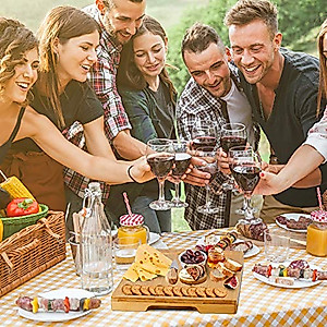 Bamboo Cheese Board Set with Drawer Wooden Charcuterie Tray Platter Including 4 Stainless Steel Knife and Serving Utensils, Gift Idea for Birthdays, Wedding Registry, Housewarming