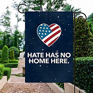 Hate Has No Home Here - Garden Flag Yard Banner Double Sided 12.5 x 18 Inches