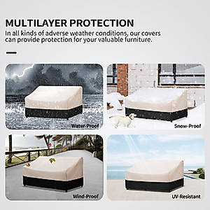 BOLTLINK Patio Furniture Covers Waterproof, Heavy Duty 3-Seater Outdoor Sofa Cover Fits up to 79W x 38D x 35H inches, White & Black