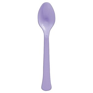 Lavender Plastic Heavy Weight Spoons (20 Count) - Premium Disposable Plastic Cutlery, Perfect for Home Use and All Kinds of Occasions