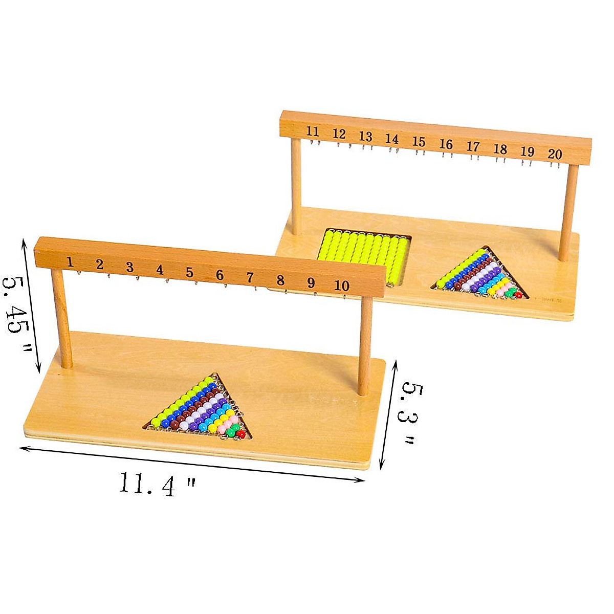 Kghios Montessori Math Toys Materials for Toddlers 1-20 Beaded Hanger Color Bead Stairs with Beads Montessori Mathematics Eductional Materials Learning Tools Preschool Toys