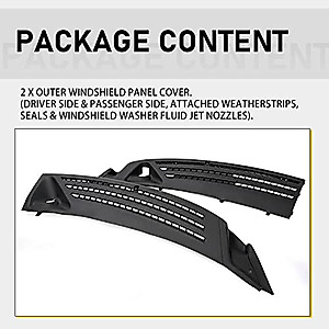 7BLACKSMITHS Windshield Wiper Cowl Cover Panel Compatible With 2004-2008 Ford F150 Outer Wiper Cowl Vent Grille Front Left & Right 2Pcs 4L3Z-15022A69-AA & 4L3Z-15022A68-BA