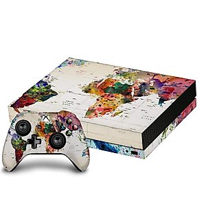 Head Case Designs Officially Licensed Mark Ashkenazi Map Of The World Art Mix Vinyl Sticker Gaming Skin Decal Cover Compatible With Xbox One X Console and Controller Bundle
