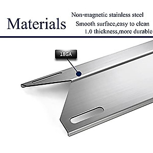 Boloda BBQ Gas Grill Replacement Parts, Stainless Steel Heat Plate Shield Burner Cover Heat Tent for Nexgrill 720-0439, 720-0582B, Kirkland 720-0439, Members Mark 720-0582B, 15-3/8" x 5 1/8"