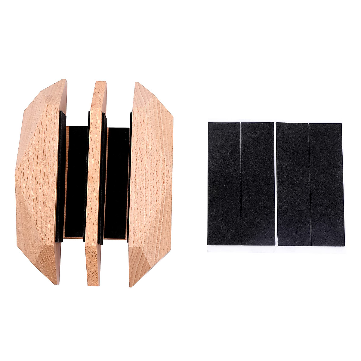 SINORHEMA Vertical Laptop Stand 2 Slots for Computer Desk Monitor Stand Double MacBook Holder and Dock Compatible with All MacBook Pro Air iPad Surfaces Beech