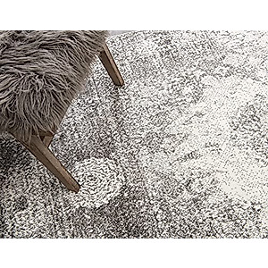 Unique Loom Rosso Collection Traditional, Vintage, Medallion, Border, Distressed, Southwestern Area Rug, 8 ft x 10 ft, Gray/Ivory