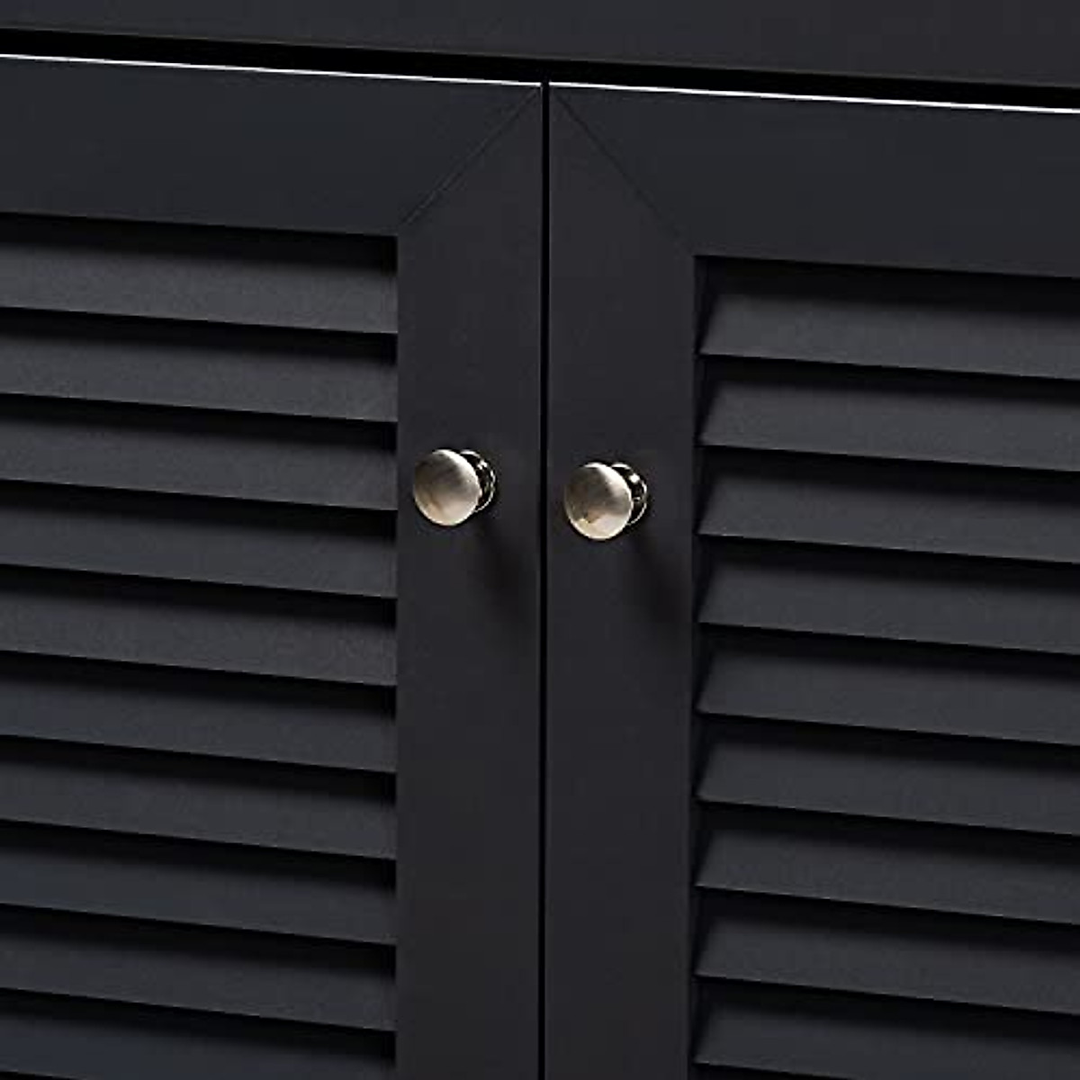 Baxton Studio Coolidge Wood 11-Shelf and Drawer Shoe Cabinet in Dark Gray