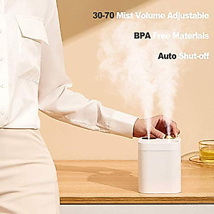 Fanximan Mini Battery Powered Cordless Humidifier - Portable Wireless Plant Humidifier,USB Rechargeable Small Humidifier for baby,Bedroom,Travel,Office