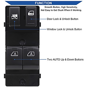 Obaee Master Power Window Switch Compatible with 2005 2006 2007 Infiniti G35, 2003 2004 2005 2006 2007 2008 Nissan 350Z (2 door), Replaces 25401CD02A 25401CD02D 2 AUTO