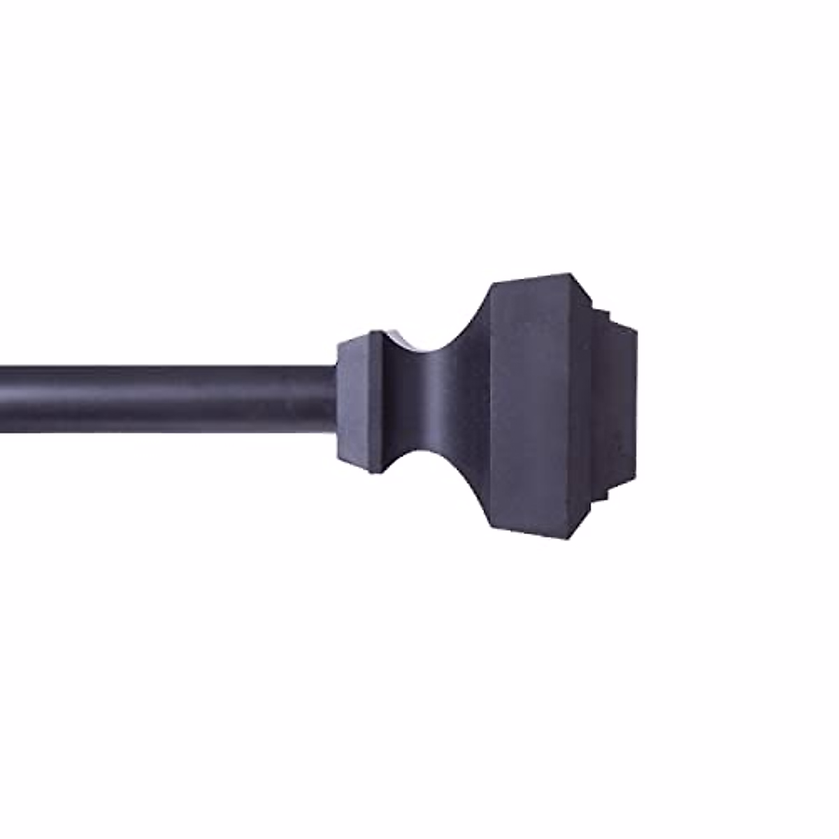 INTERIOR LIVING AZ71741US End Curtain Rod, 28-48", Black