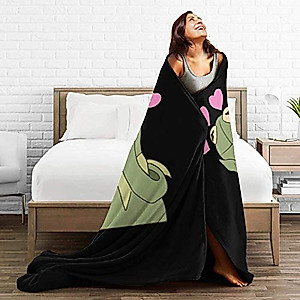 Ahuahua Kermit The Frog Sherpa Fleece Blanket Ultra Soft and Cozy Throws (50Inx40In60Inx50In 80Inx60In) for Couch Bed, Black