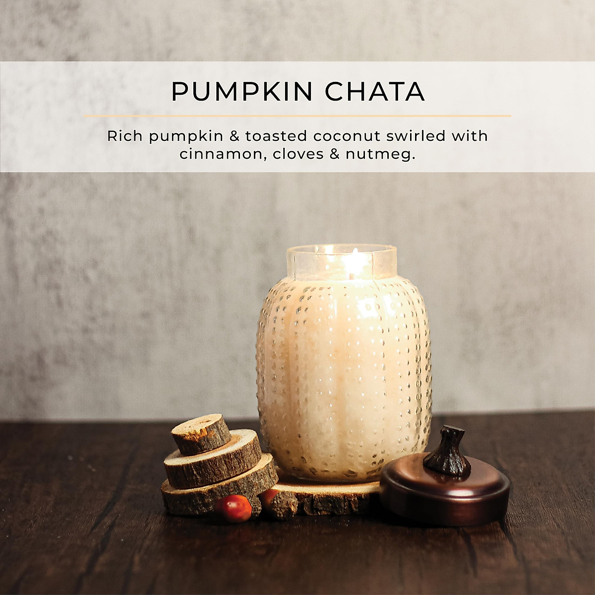 A Cheerful Giver 26 oz Pumpkin Jar Scented Candle - Pumpkin Chata - Single Wick 130 Hour Burn Time - Fall Home Candle Décor