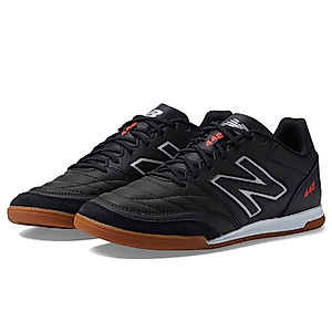 New Balance mens 442 V2 Team in Soccer Shoe, Black/White, 9.5 Wide US