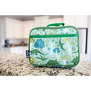 Wildkin Kids Insulated Lunch Box Bag for Boys & Girls, Reusable Kids Lunch Box is Perfect for Early Elementary Daycare School Travel, Ideal for Hot or Cold Snacks & Bento Boxes (Dinomite Dinosaur)