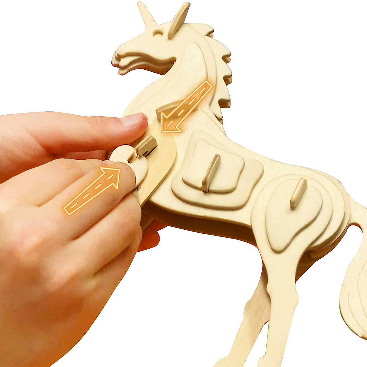 Allessimo 3D Paint Creat Puzzle (Carousel - 43pcs) Model Paint Kit with Brush Toys for Kids Puzzle Build 3D Puzzles Educational Crafts Building DIY