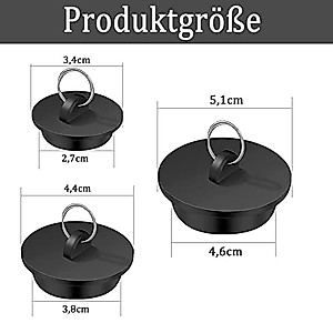Drain Plug, 3 Pieces Sink Plug Sink Plug 3 Sizes Plug Drain Plug Bath Plug Bathtub Sink Plug for Sink Kitchen and Bathroom