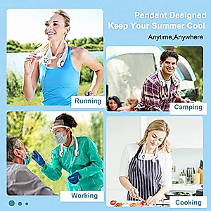 akface Portable Neck Fan Rechargeable, 3 Speeds Hands Free Bladeless Fan, Battery Operated Wearable Personal Fan for Women, Man (White)