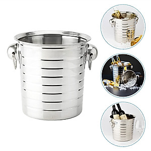 Ice Buckets for Parties Modern Simple Stainless Steel Ice Bucket KTV Ice Bucket Ice Cooling Bucket Cooling Ice Bucket KTV Party Bar Bar Accessories