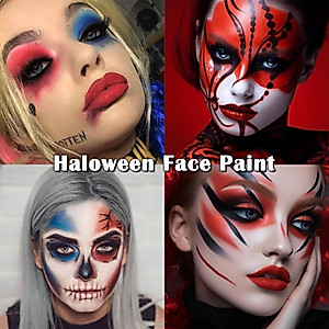 4 Colors Face Paint Kit, Sports Events Special Effects Makeup Kit， Eye Black Sticks Cream Blendable Body Paint Sticks for Softball Baseball Football Sports Halloween Cosplay Costume Makeup