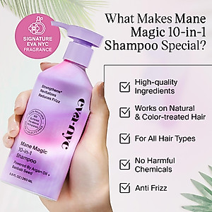 Eva NYC Mane Magic 10-in-1 Shampoo - Soft, Smooth, Strengthening and Nourishing Sulfate-Free Shampoo for Women, GMO-Free, 8.8 fl oz