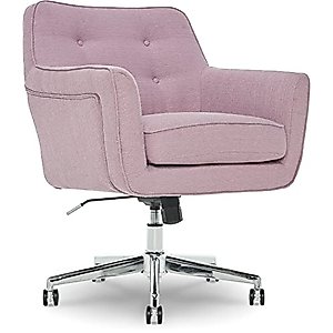 Serta Style Ashland Home Office Chair, Fresh Lilac Twill Fabric