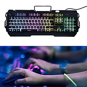 CHICIRIS Mechanical Gaming Keyboard, Aluminum Alloy Panel PC Gaming Keyboards for Home