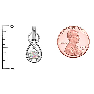 Infinity Rope October Birthstone Opal 14k White Gold Pendant