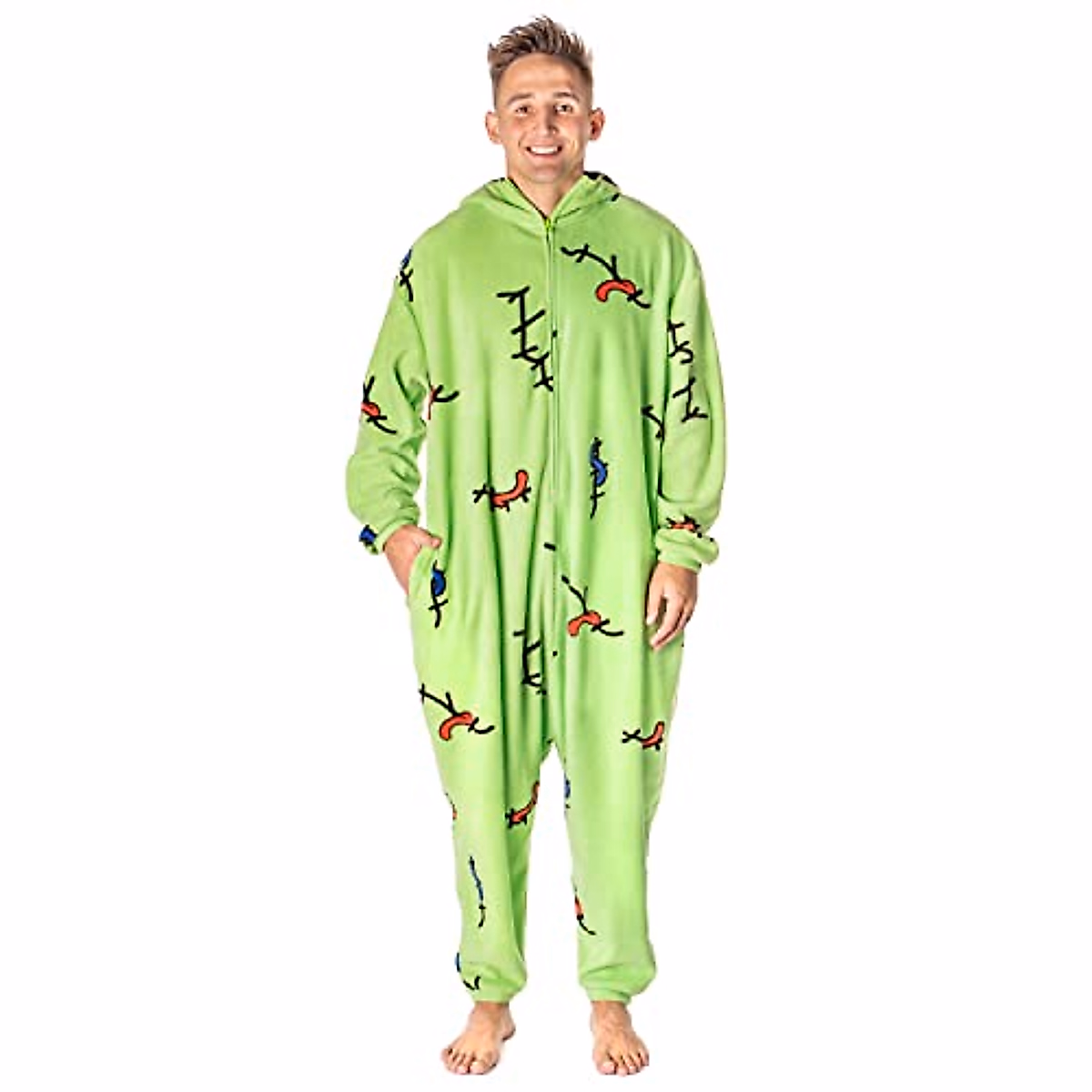 Bioworld The Nightmare Before Christmas Adult Oogie Boogie Costume Kigurumi Union Suit Pajama Outfit Green