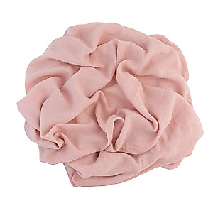 Ely's & Co. Cotton Muslin Swaddle Blanket 1-Pack for Baby Girl — 100% Cotton Muslin Extra-Large Swaddle Blankets (47” x 47”) Petal Pink