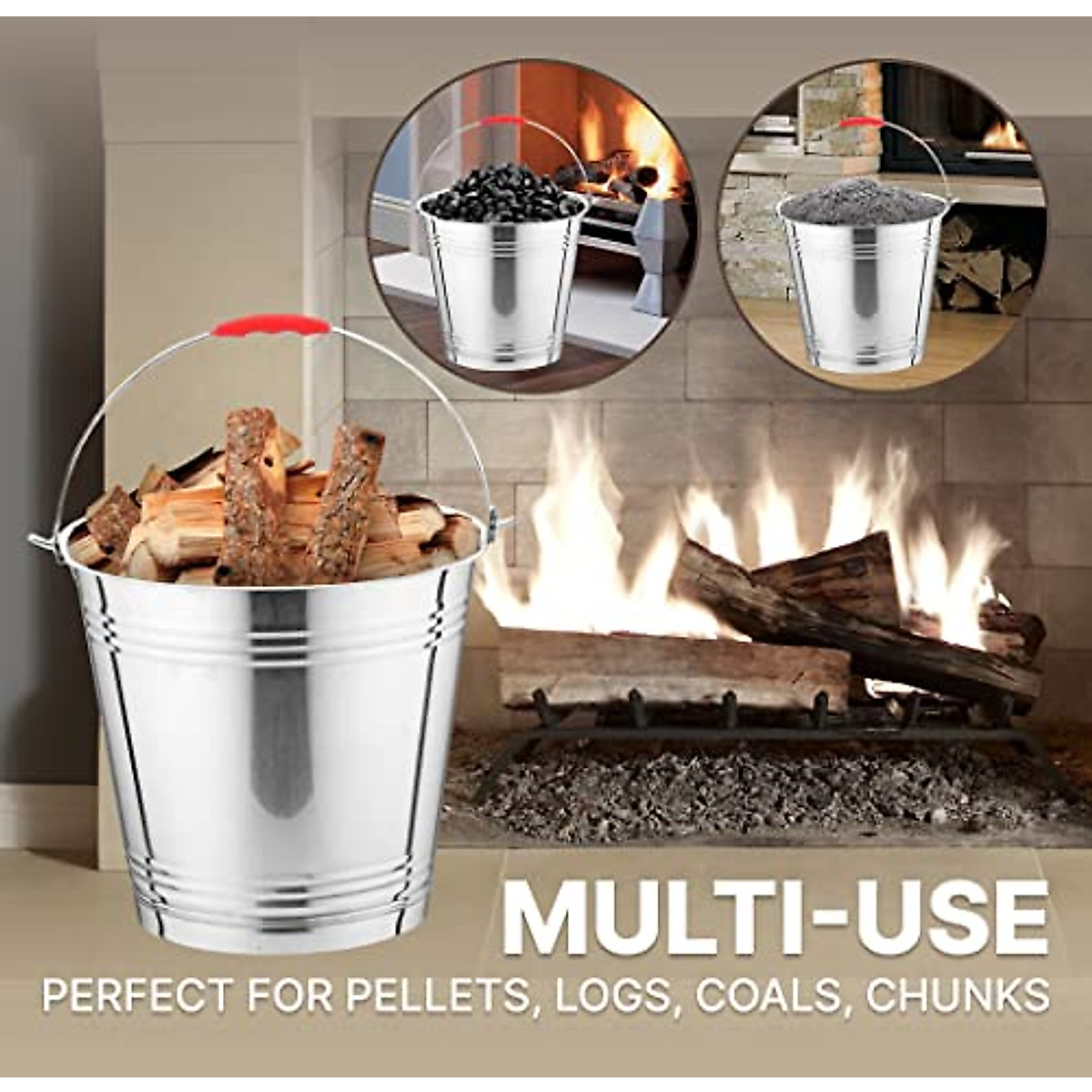 Skywin Metal Can with Lid - Durable 4 Gallon Metal Bucket with Lid for Heavy Loads - Environment-Friendly Metal Trash Can with Lid Outdoor, Safe Alternative to Plastic (2)