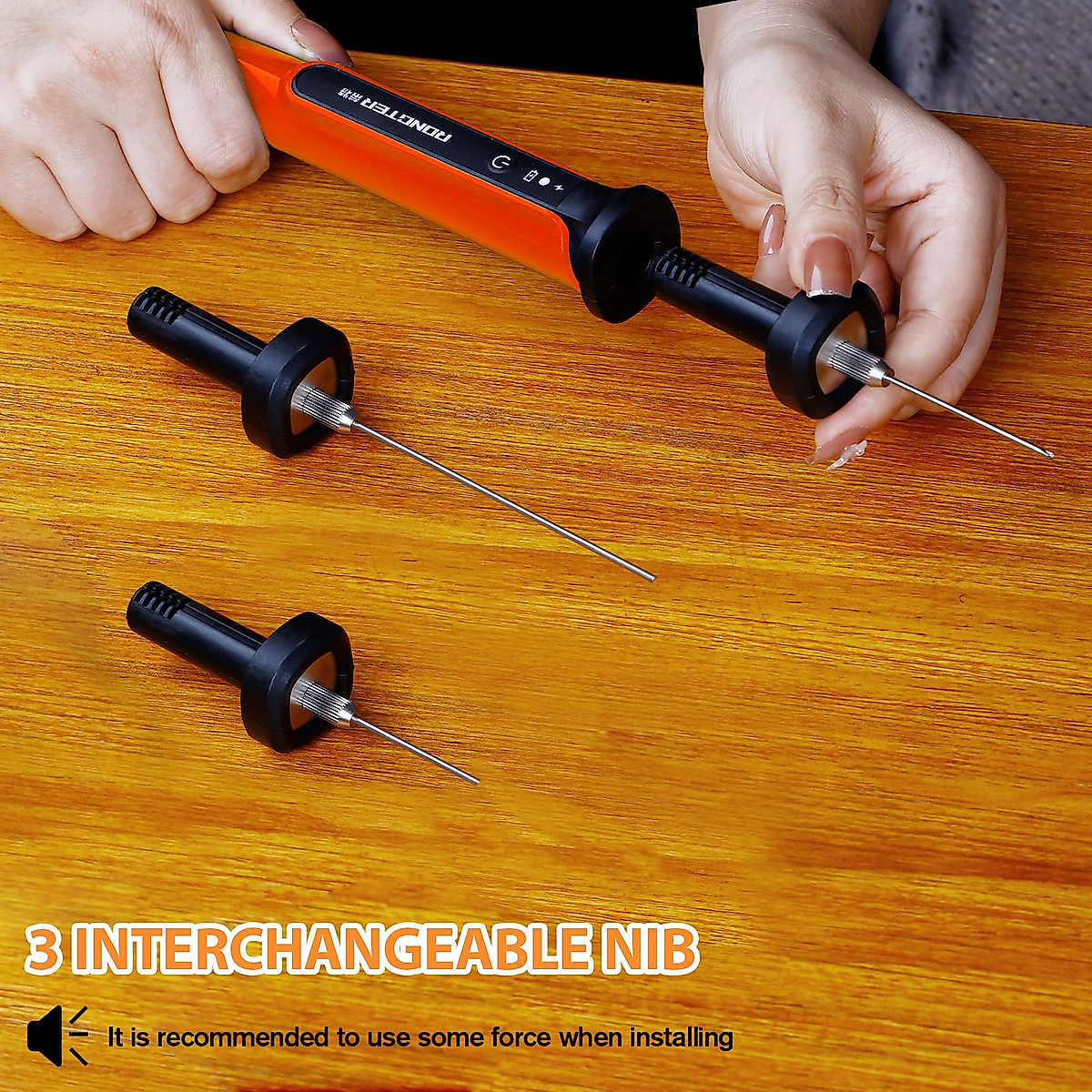 RONGTER 3 in 1 Foam Cutter Kit, Orange Foam Cutter Electric Foam Cutting Tool,Heated Foam Carving Knife Kit.