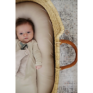 Marlowe & Co Knotted Newborn Baby Gown, Ultra Soft Knotted Sleeper Gown for Baby Boy and Girl (Natural, 0-3 Months)