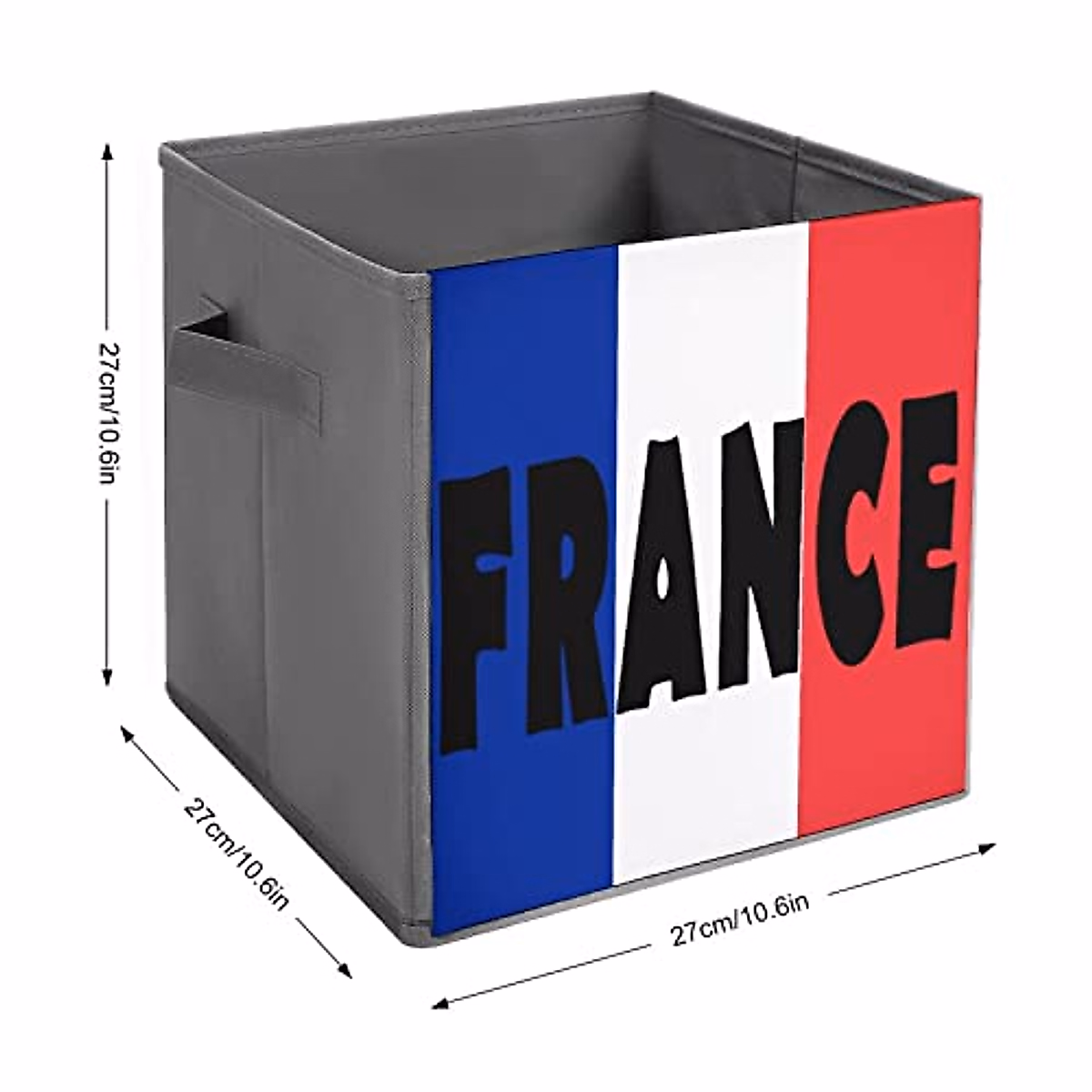 France Flag Large Cubes Storage Bins Collapsible Canvas Storage Box Closet Organizers for Shelves