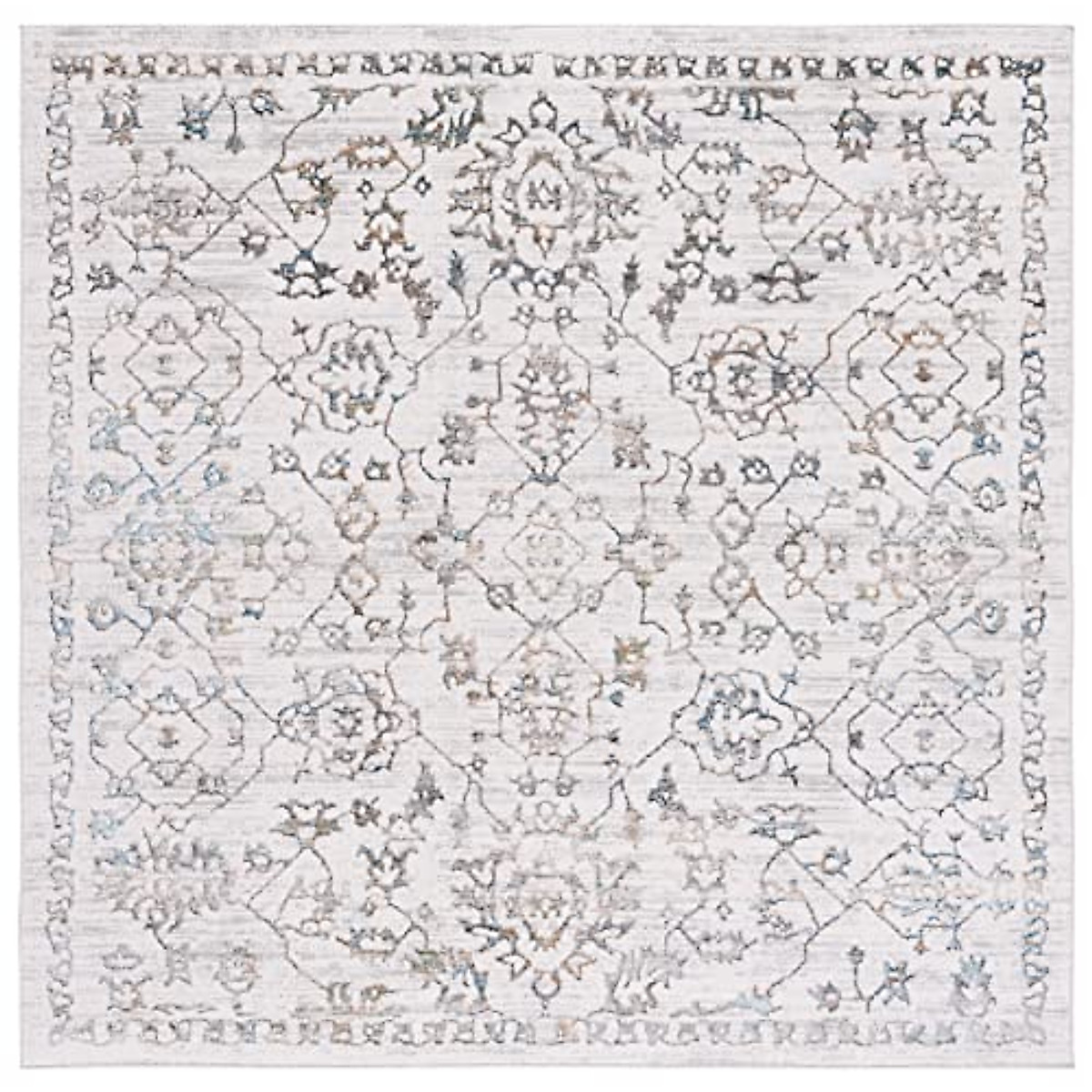 SAFAVIEH Bel Air Collection 6'7" Square Beige/Grey BLA234B Oriental Shabby Chic Area Rug