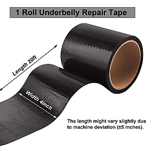 PlusRoc RV Underbelly Material RV Underbelly Tape Waterproof Flex Belly Tape with Permanent Sealing Adhesive for Mobile Home, Camper Travel Trailer, Tear Repair Patch(4'' x 20')