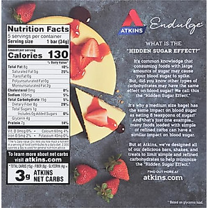 Atkins Endulge Treat Strawberry Cheesecake Dessert Bar, 6 Ounce, 5 Count (Pack of 1)