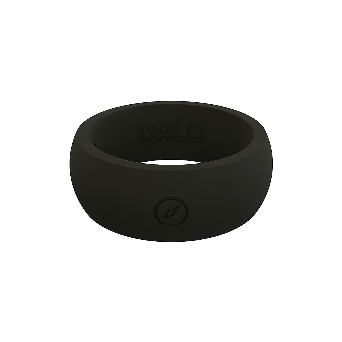 QALO Men's Classic Rubber Silicone Ring, Rubber Wedding Band, Breathable, Durable Rubber Wedding Ring for Men, 8.5mm Wide 2.5mm Thick, Black, Size 10