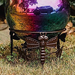 Topadorn Gazing Ball Stand Garden Hardware Metal Stand for 10-Inch or 12-Inch Gazing Globes