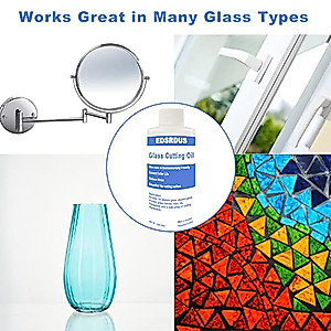 EDSRDUS Glass Cutting Oil for Cutting Glass, Stained Glass, Glass Bottles with Precision top Suitable for All Glass Cutting Tools 4OZ