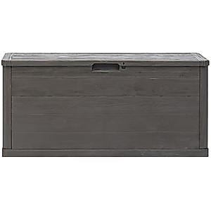 YEZIYIYFOB 74 gal Outdoor Storage Deck Box Garden Patio Storage Cabinet Chest Organizer Storing Pillow Tool Box Indoor Interior Container, Patio, Lawn Backyard Brown 46.1" x 17.7" x 22"