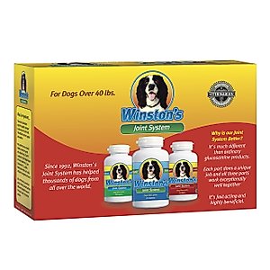 Winston Joint System - for Medium Dogs from 40-99 Pounds - 100% Natural Whole Food Supplement for Arthritis, Hip Dysplasia and Joint + Pain Relief - One Month Supply - Since 1992