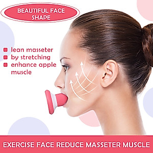 4 Pieces Double Chin Exerciser Face Exerciser Double Chin Breathing Device Face Neck Toning Exerciser Face Slimming Trainer Tool for Women Lift Skin Slim and Tone Face, Helps Reduce Stress