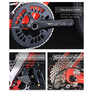 KOOTU Carbon Road Bike, 700C Adult Disc Brake Road Bike for Men and Women Full Integrated Inner Cable Racing Bicycle with Shimano 105 R7000 22 Speed Groupset