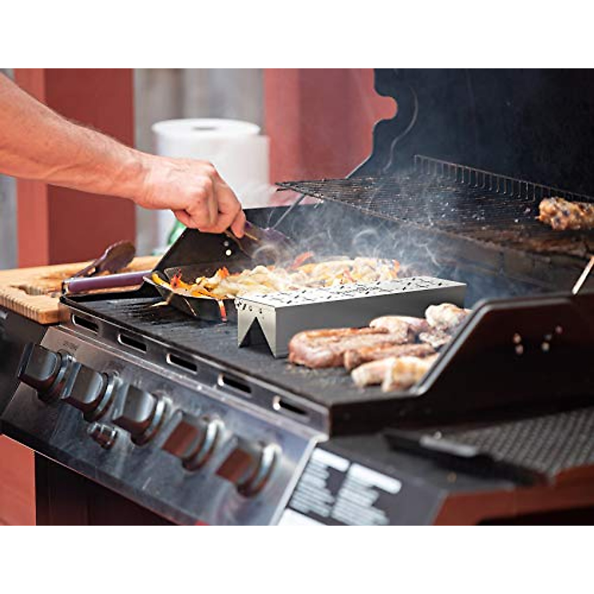 Stanbroil Premium Smoker Box for Gas & Charcoal Grill, Stainless Steel Wood Chip Box with Double V-shape Design